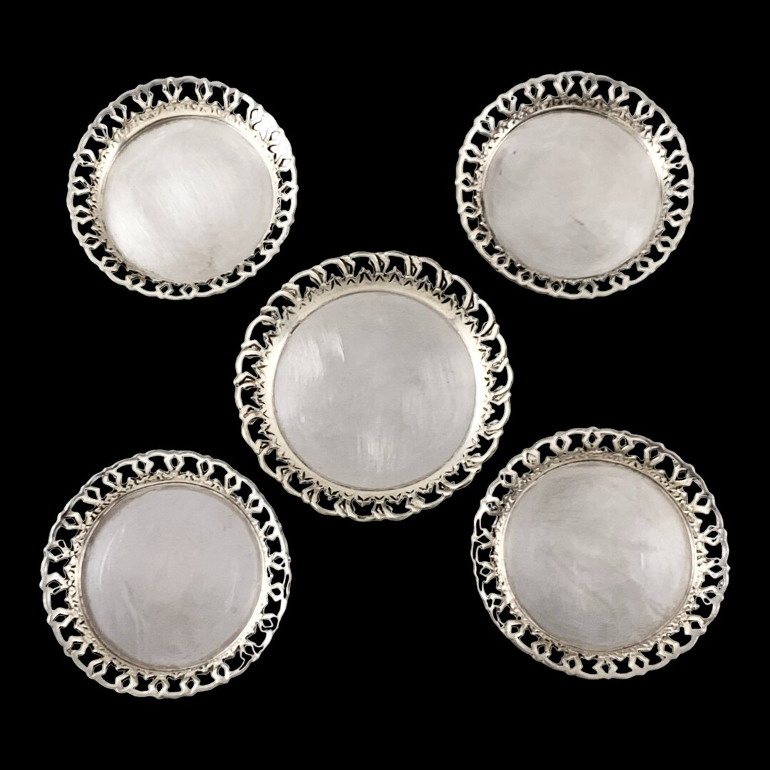 Vintage Set of 5 Egyptian 900 Solid Silver Cairo Wine Bottle / Glass ...