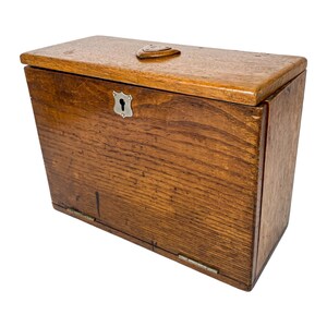 Victorian Stationery Letter Correspondence Oak Box With 3 Compartments ...