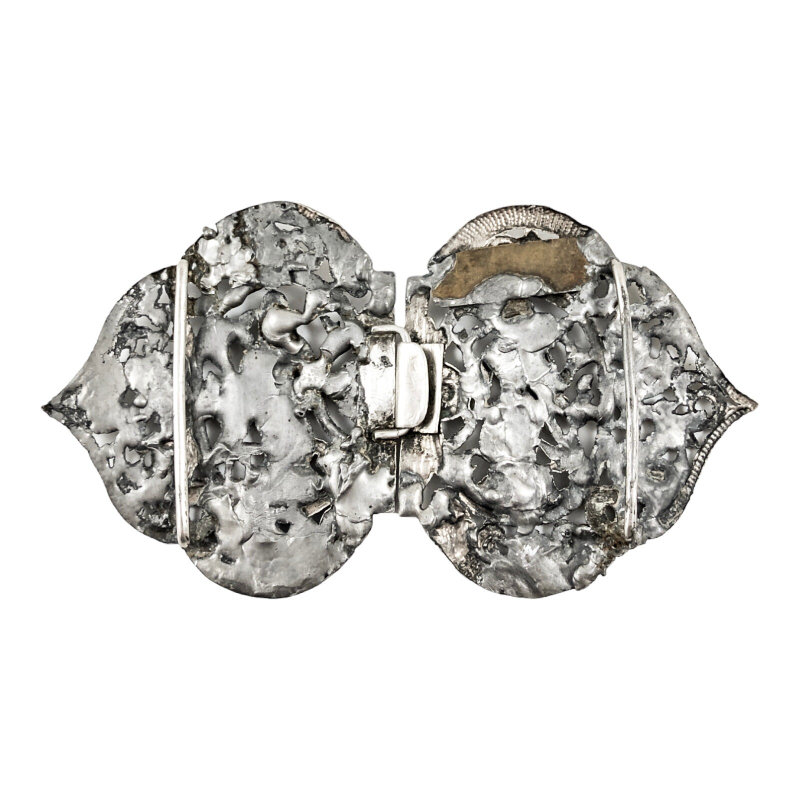 Antique Colonial Indian or Burmese Coin-silver Belt Buckle, 1880s, Four ...