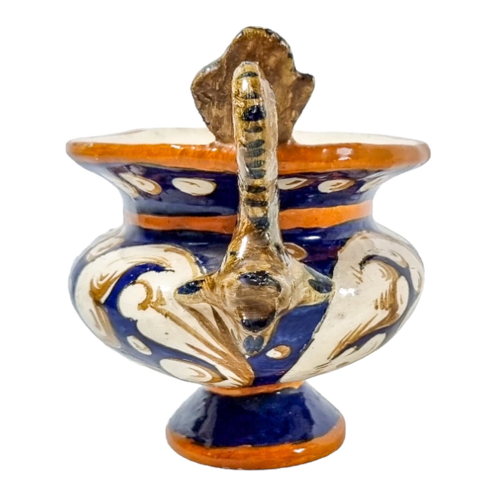 Antique Italian pottery majolica baluster bowl with Renaissance sea ...