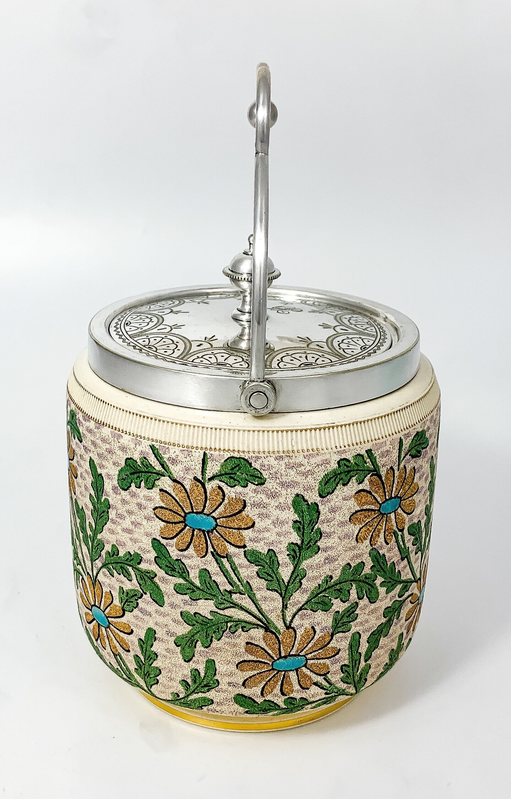 Large Ornate Victorian Silver Plated Ceramic Biscuit - Etsy UK