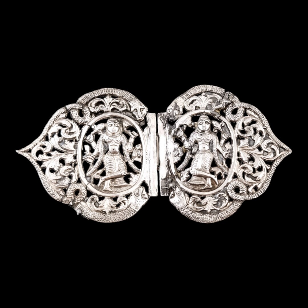 Antique Indian / Burmese Colonial Silver Belt Buckle With Deities ...