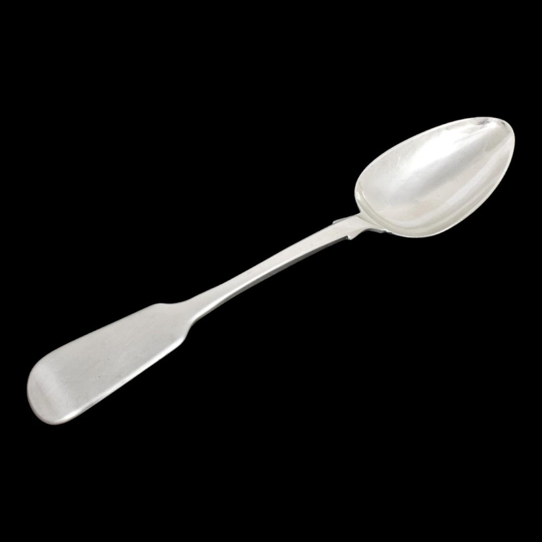 Antique Sterling Silver Large Fiddle Serving Spoon, Charles Shipway ...