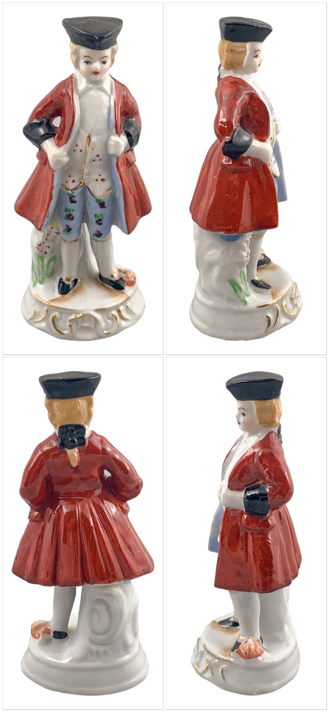 German Porcelain Matching Figurines Georgian Gentleman and Lady on ...