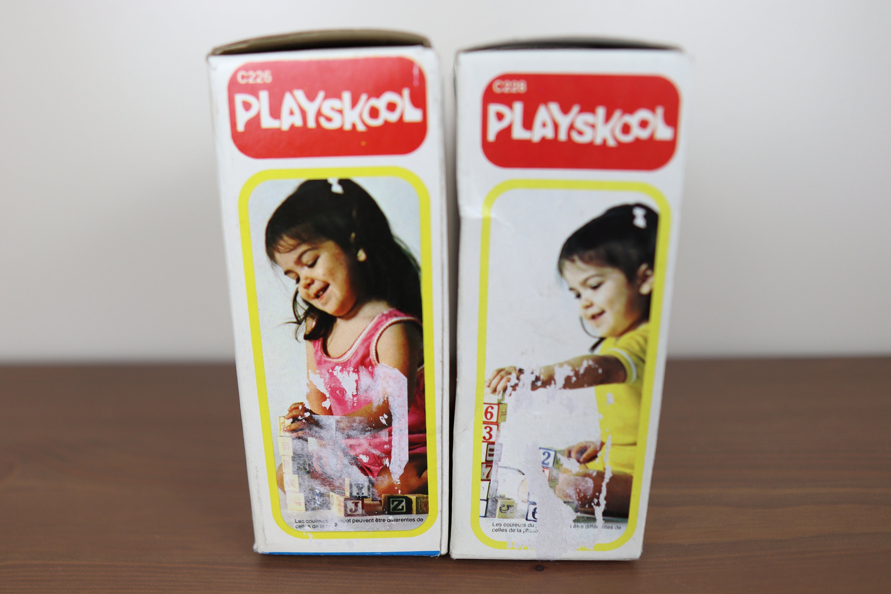 Classic Vintage 1980s Playskool Set of 2 Complete Wooden Block Sets ...