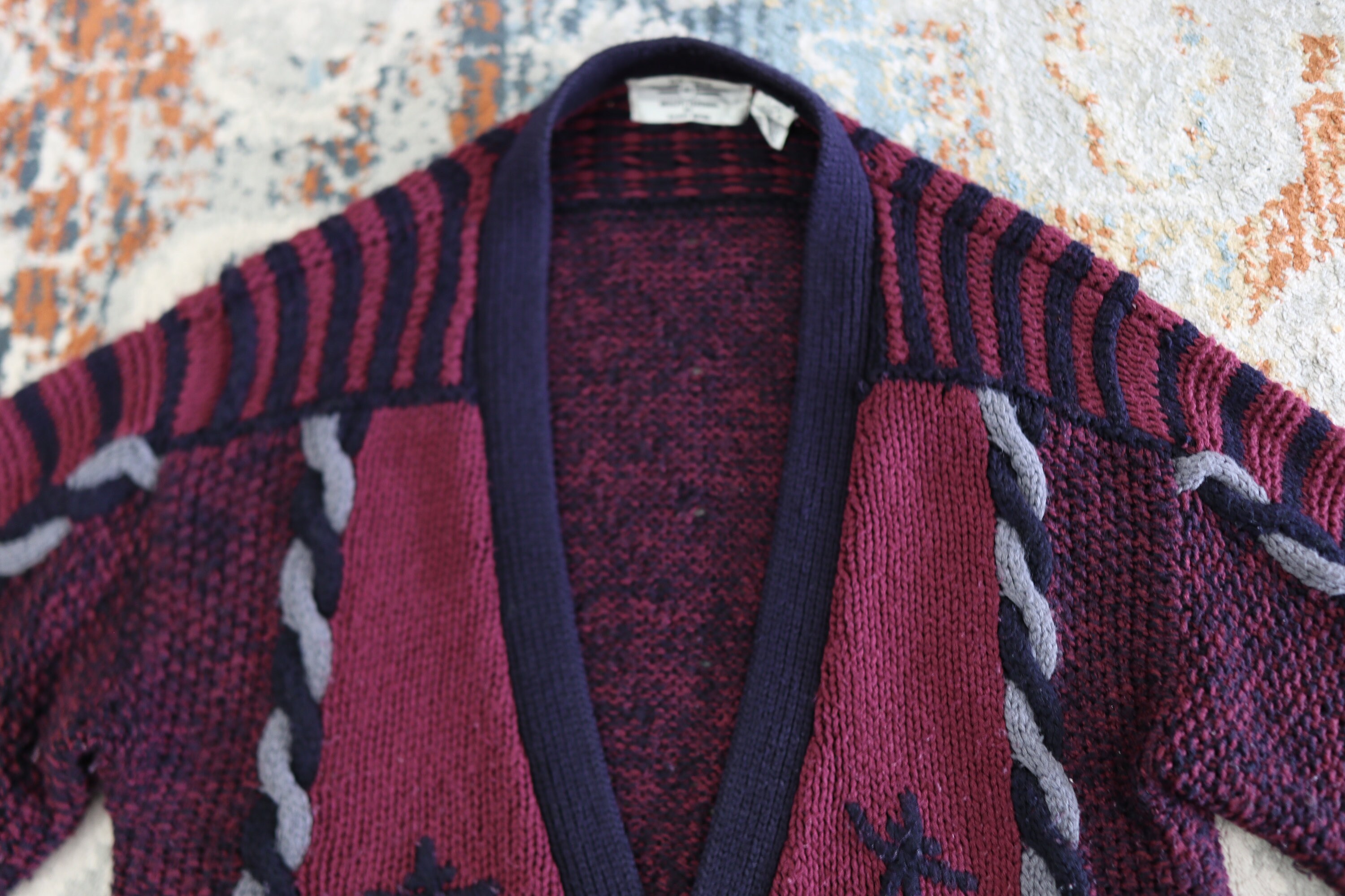 Rare Vintage Late 1980s Randy River Mens Large Knit Cardigan Sweater - Etsy