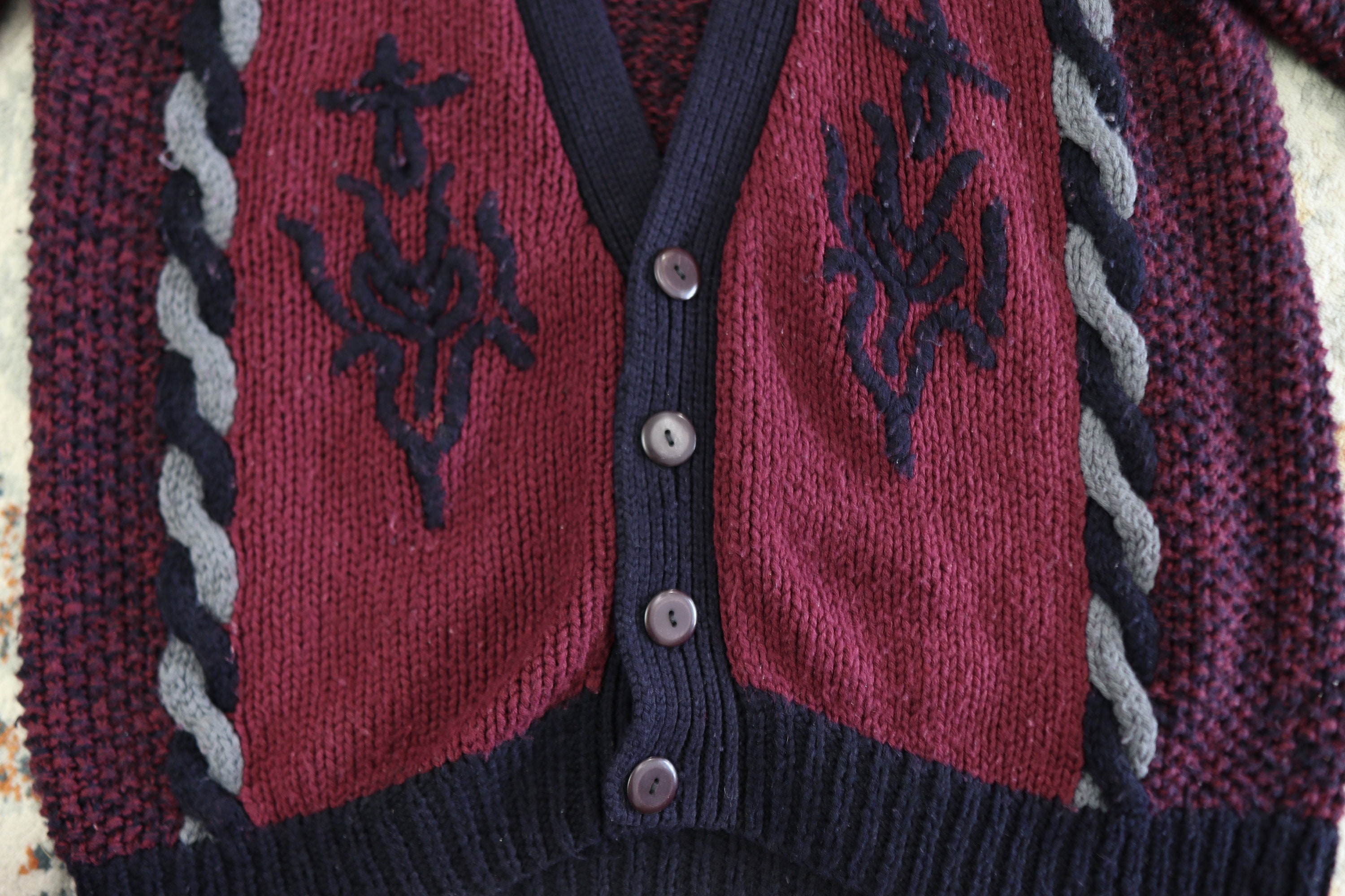 Rare Vintage Late 1980s Randy River Mens Large Knit Cardigan Sweater - Etsy