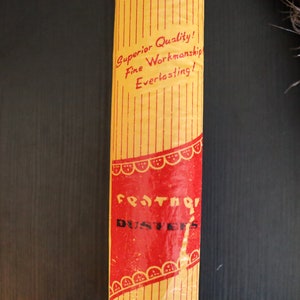 Rare Vintage 1980s Chinese Feather Duster With Curved Wooden Handle and ...