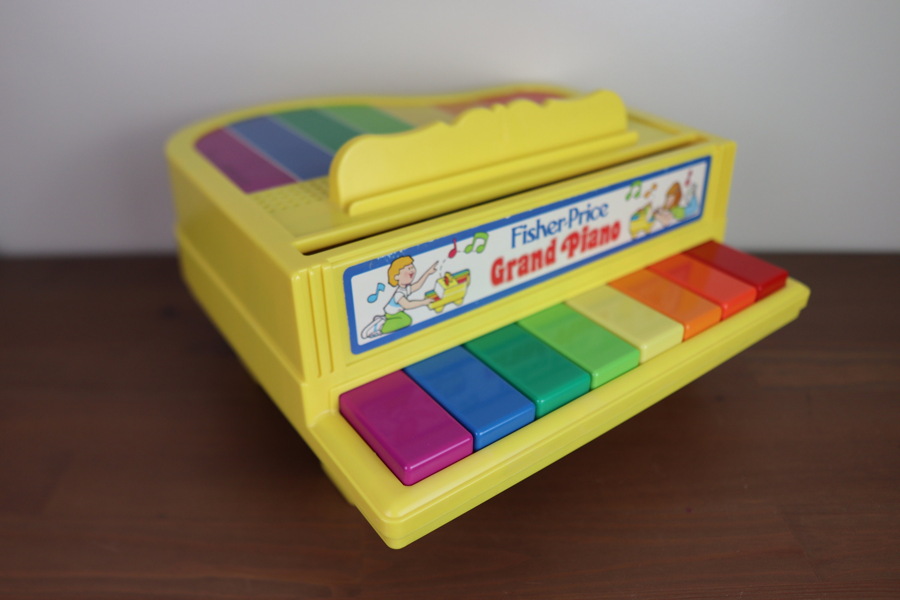 Vintage 1986 Fisher Price grand Piano With Rainbow Keys Made in USA ...
