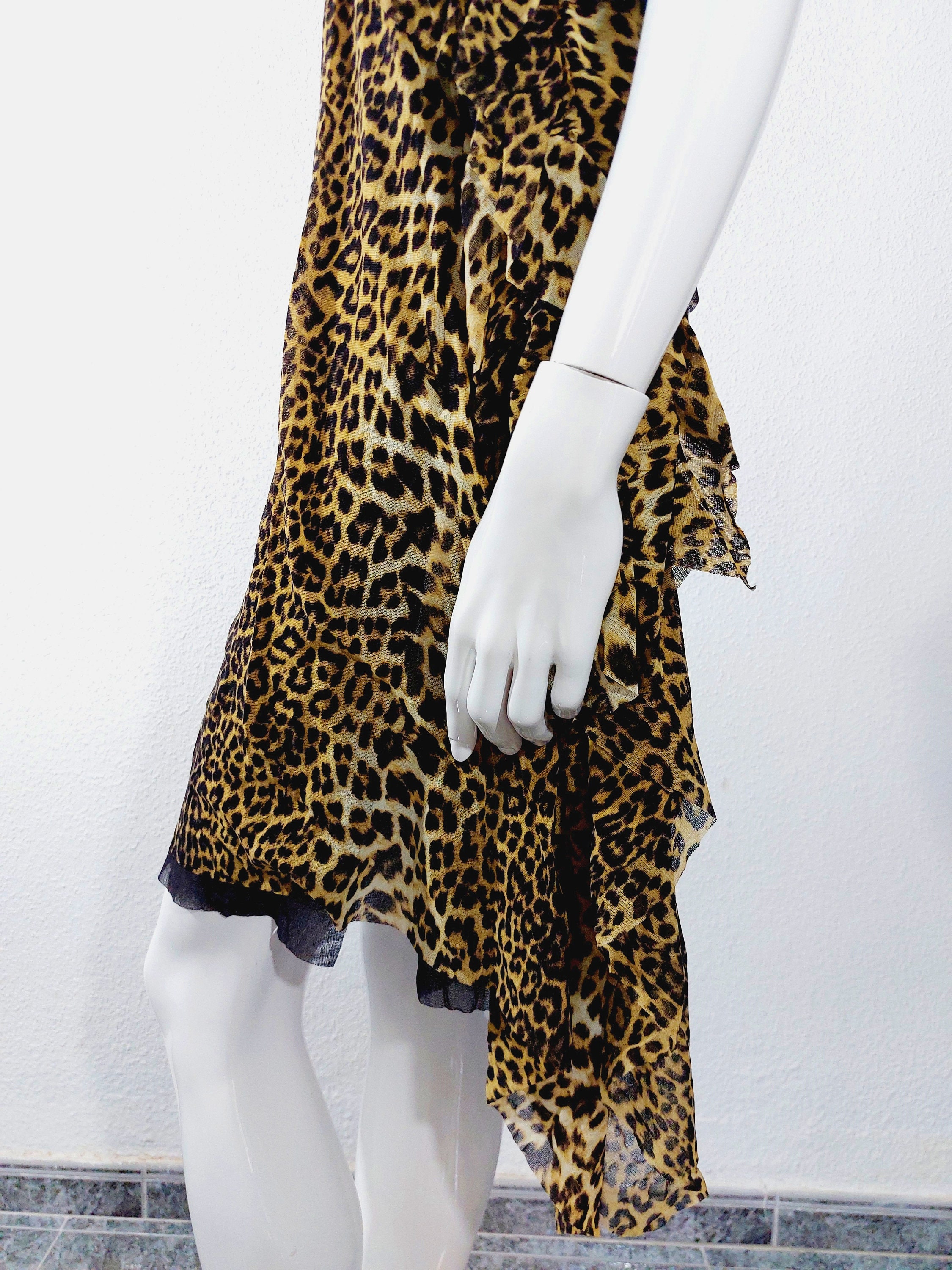 Vintage Jean Paul Gaultier 'tarzan & Jane' 1990s Leopard Asymmetrical ...