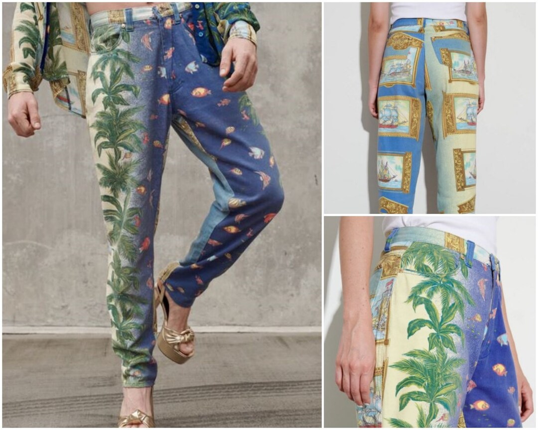 Gianni Versace Jeans Couture Ocean Fish Boat Sailboat Postcard Blue ...