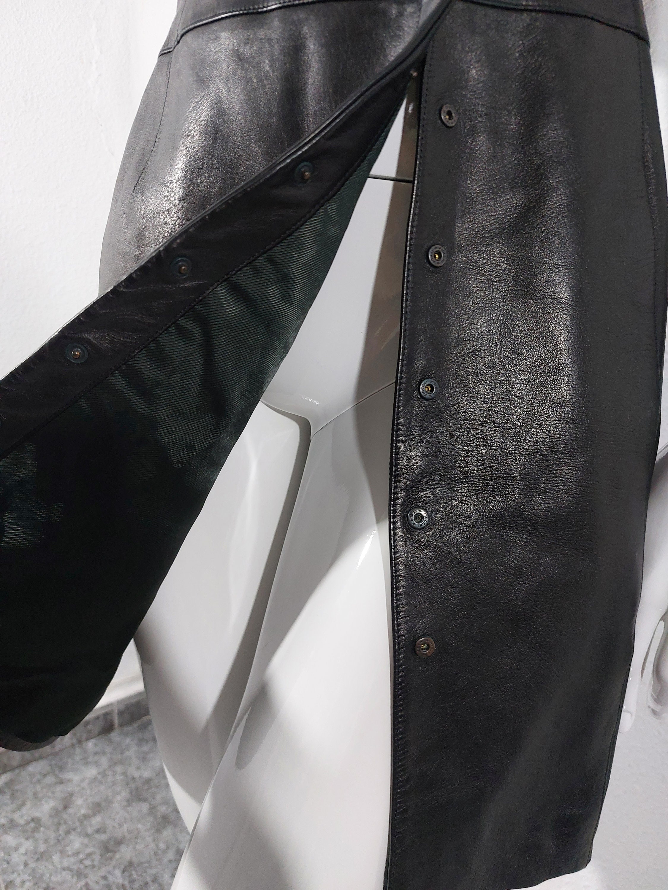 Thierry Mugler Couture Lambskin Leather Snap Black Evening Formal Wrap ...