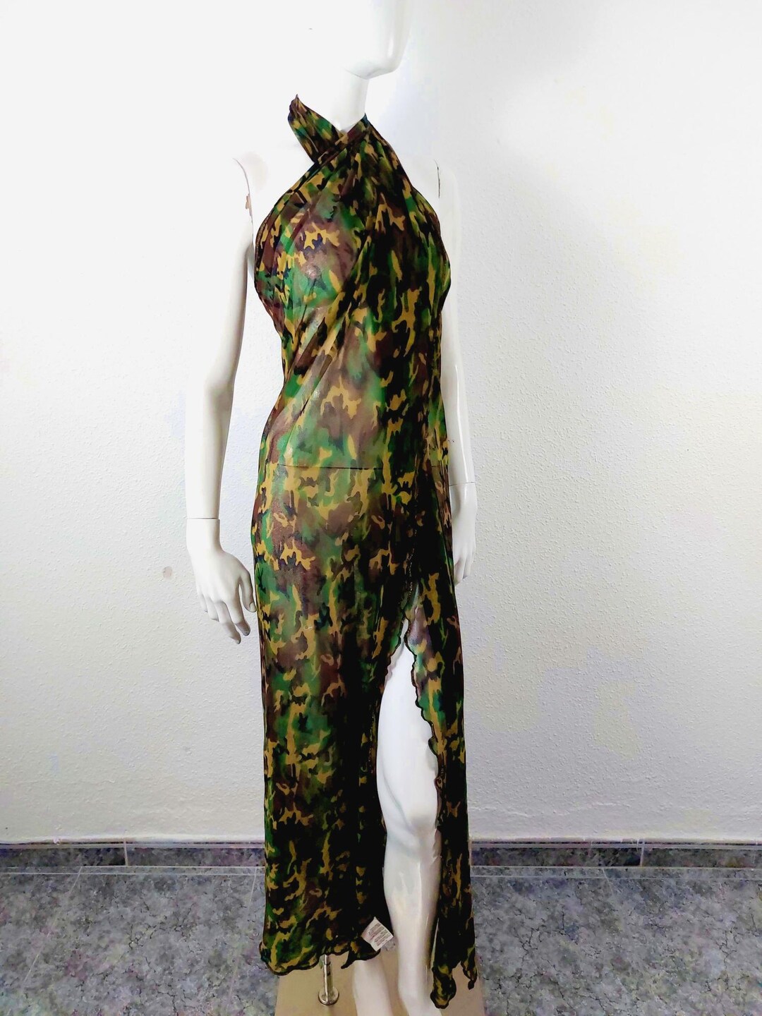 Jean Paul Gaultier Mesh Transparent Camo Camouflage Woodland Military ...