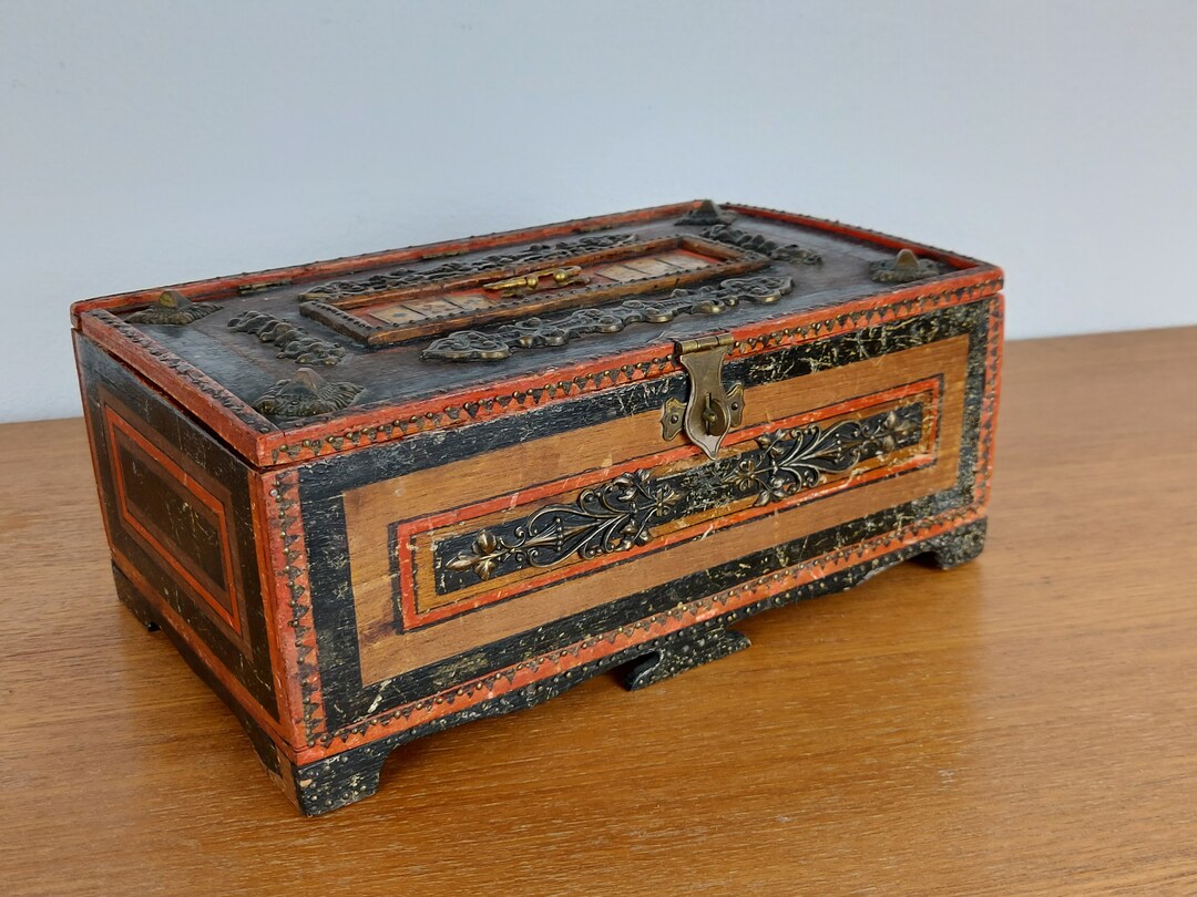 Antique Game Box Bone Tokens Vintage 19th Century Rare Hans Frederik ...