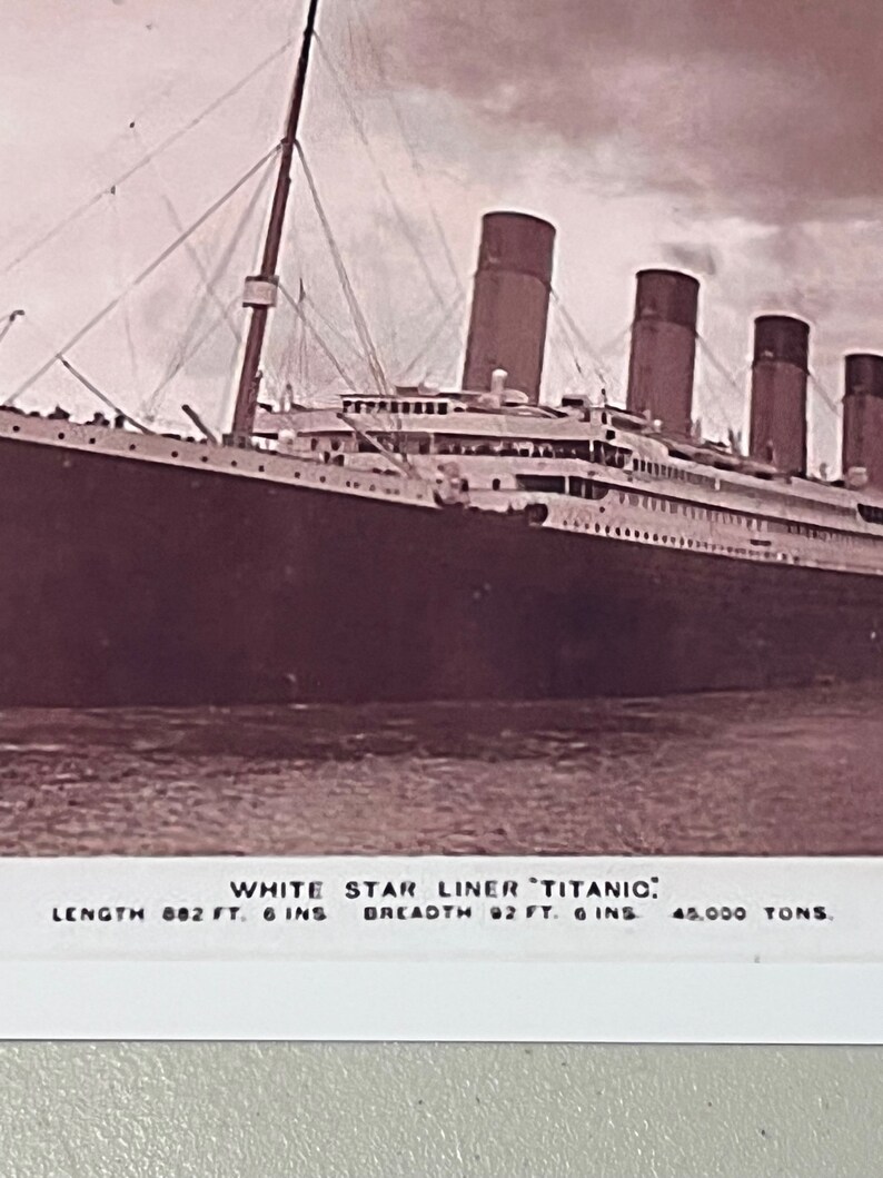 RMS TITANIC Beautiful Reprint Image Taken From and Old Postcard 8.5 X ...