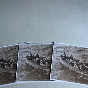 RMS Titanic Collapsible Lifeboat Approaching Carpathia Reprint 8.5x11 ...