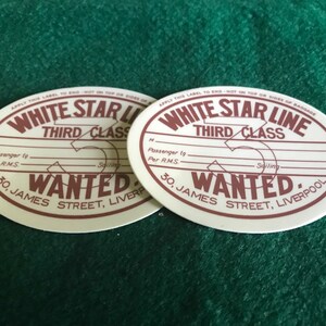 White Star Line RMS Titanic Third Class Baggage Sticker 1912 Replica - Etsy