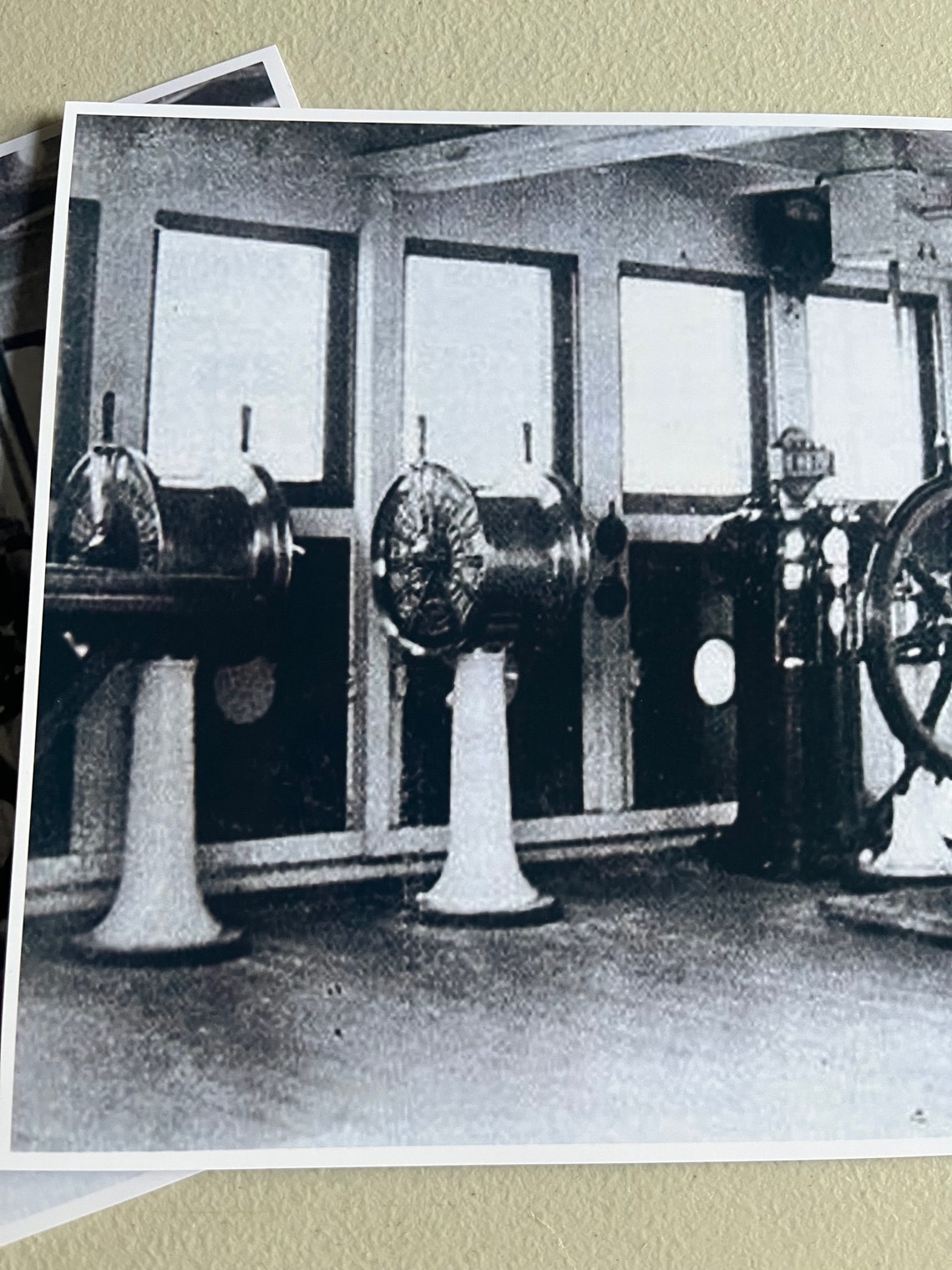 The Bridge of the RMS Titanic Reprinted Photo 8.5x11 Ships Wheel and ...