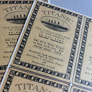Titanic First Class Tickets Replica Set | Vintage 8.5x11 Printed ...
