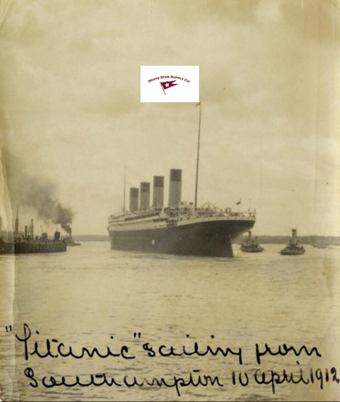 RMS Titanic, Old Press Photo (reprint) Sailing Day April 10, 1912 ...