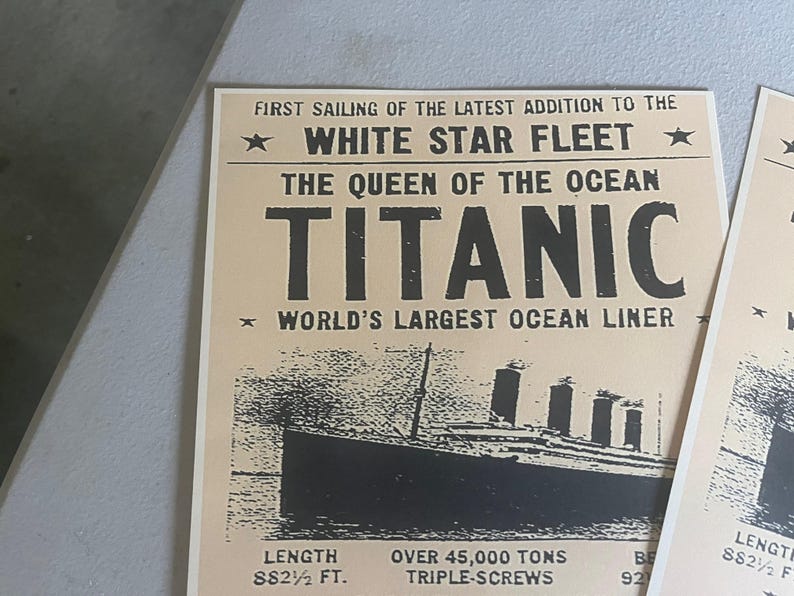 Titanic Booking Poster, White Star Line, Titanic Sailing April 1912 ...