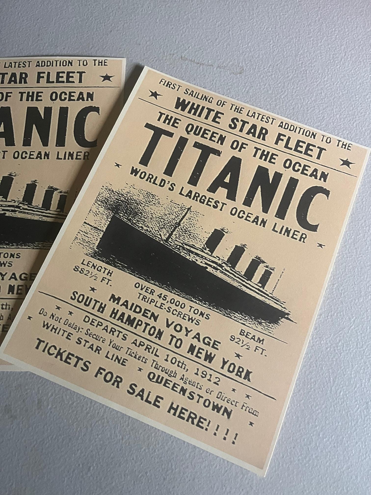 Titanic Booking Poster, White Star Line, Titanic Sailing April 1912 ...