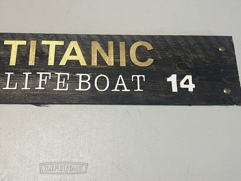 RMS TITANIC Lifeboat Station Sign, Rustic, Realistic Replica, Displays ...