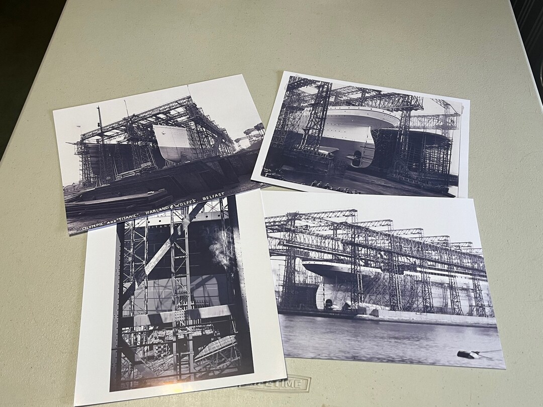 RMS Titanic and RMS Olympic Arrol Gantry Collection 4-photo Prints ...