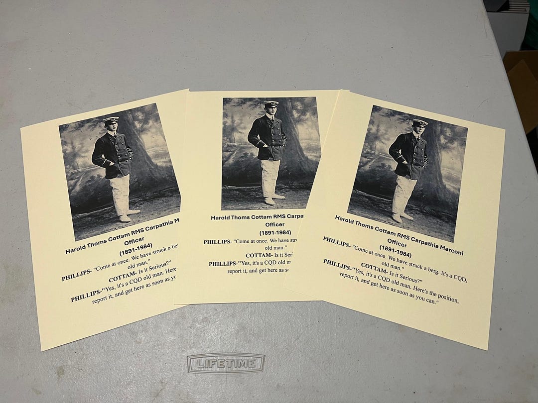 RMS Carpathia, Marconi Operator Harold Cottam Tribute Piece - Etsy
