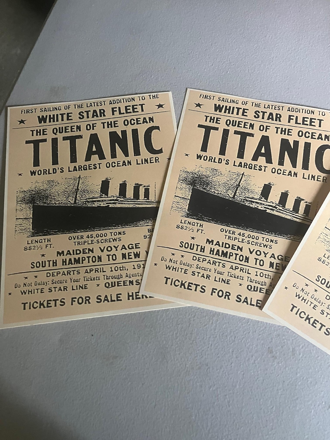 Titanic Booking Poster, White Star Line, Titanic Sailing April 1912 ...