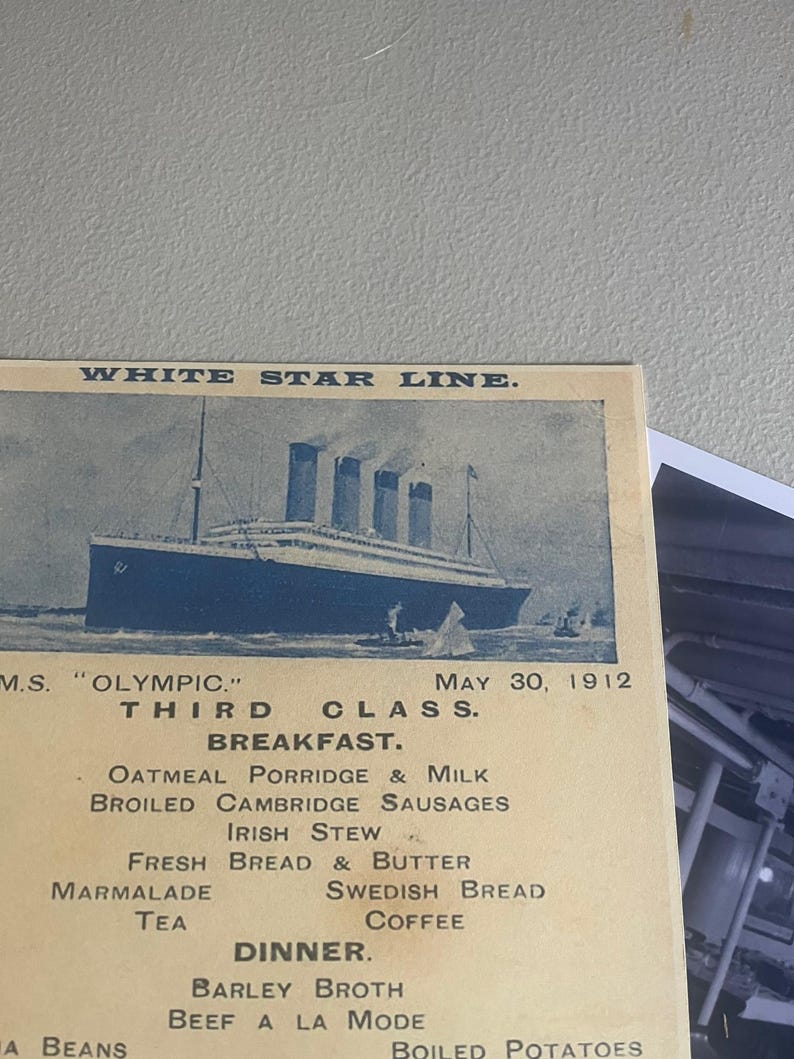 RMS Olympic Titanic Sister Third Class Steerage Collection Set of 4 ...