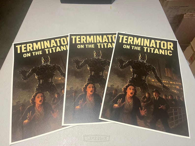 Terminator on Titanic | Sci-fi Mashup Poster | James Cameron Parody ...