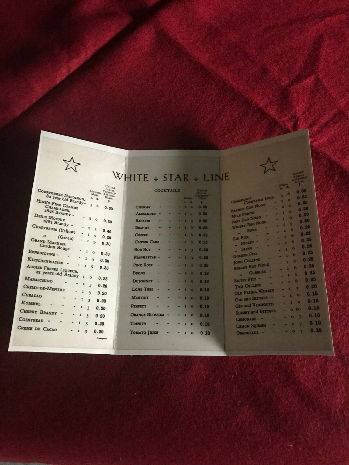 One of a Kind RMS TITANIC Cafe Parisiene Cocktail Menu - Etsy Canada