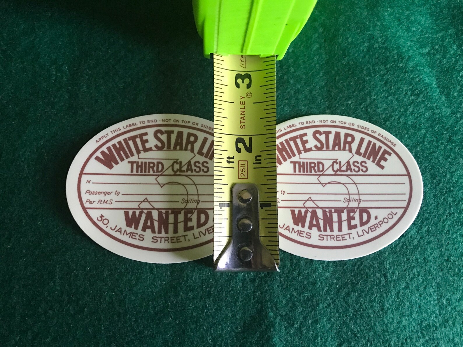 White Star Line RMS Titanic Third Class Baggage Sticker 1912 Replica - Etsy