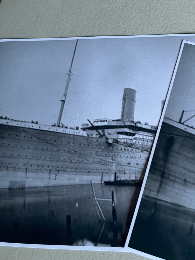 Rms Titanic An Early Image Of The Great Ship Nearing Etsy