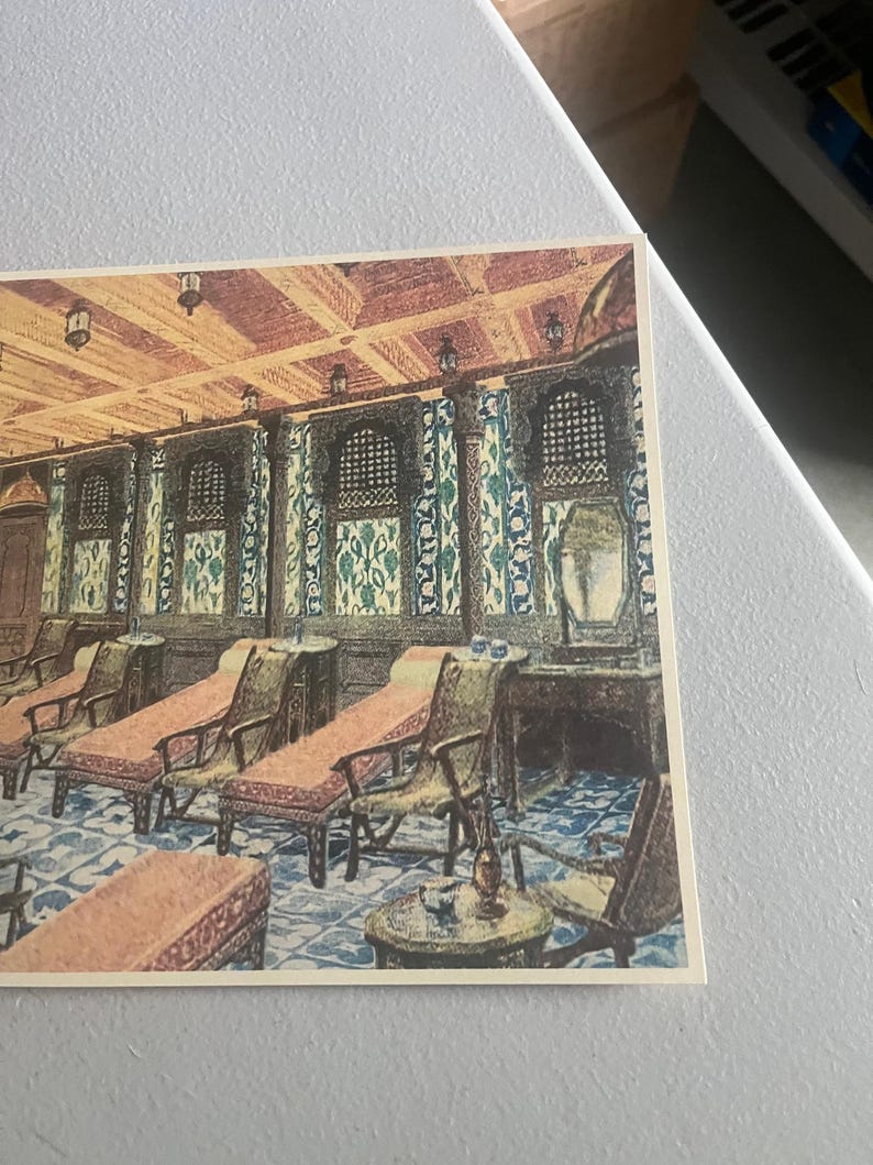 Color Reprint RMS Titanic RMS Olympic Turkish Bath Cooling Room Ocean ...
