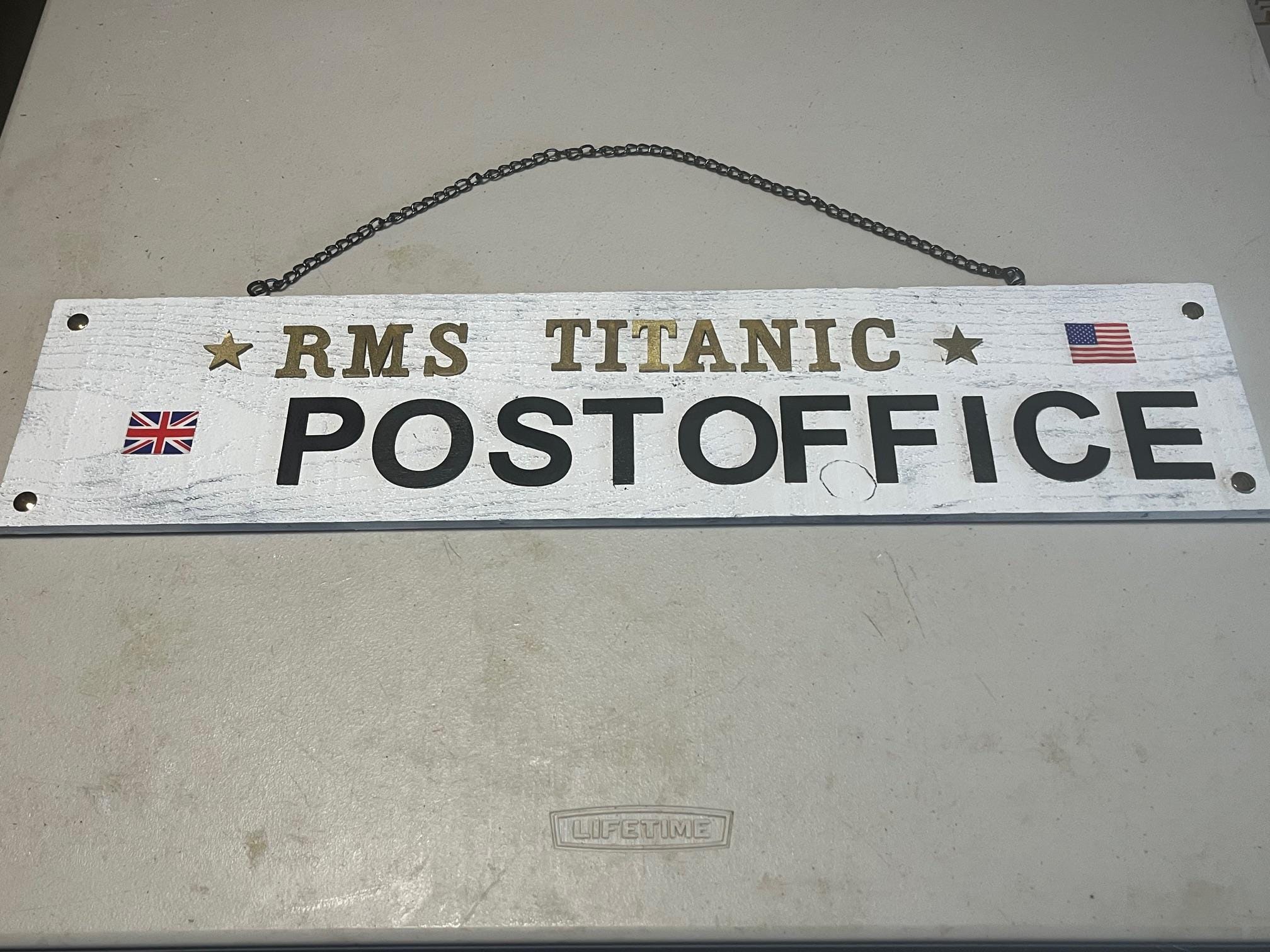 RMS Titanic Post Office Sign, Rough Hewn Wood, Replica - Etsy