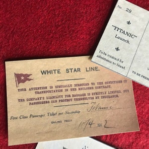 RMS Titanic White Star Line Ticket Collection You Get All 3 for 1 Low ...
