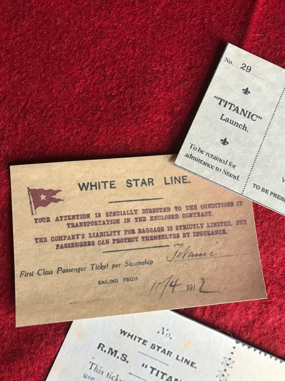 RMS Titanic White Star Line Ticket Collection You Get All 3 - Etsy UK