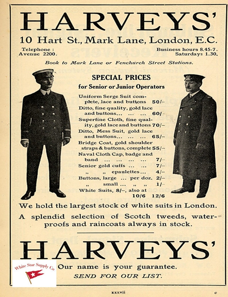 White Star Line RMS Titanic Officers Button & Marconi - Etsy