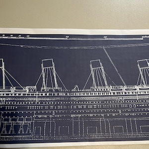 RMS Titanic 1997 Blueprint Reprint - Movie Prop, Titanic Film ...