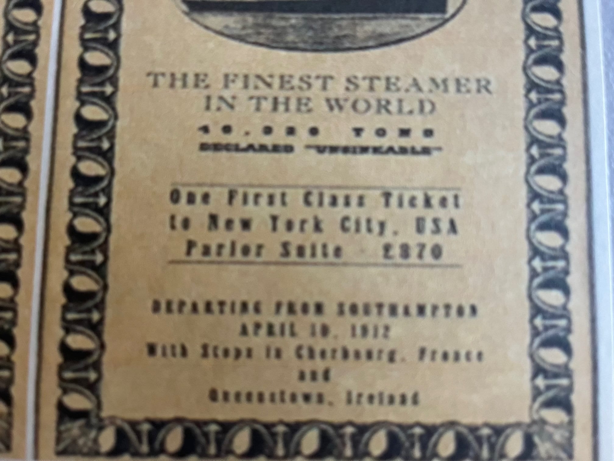 RMS Titanic First Class Tickets Replica 4 per 8.5 X 11 Inch - Etsy ...