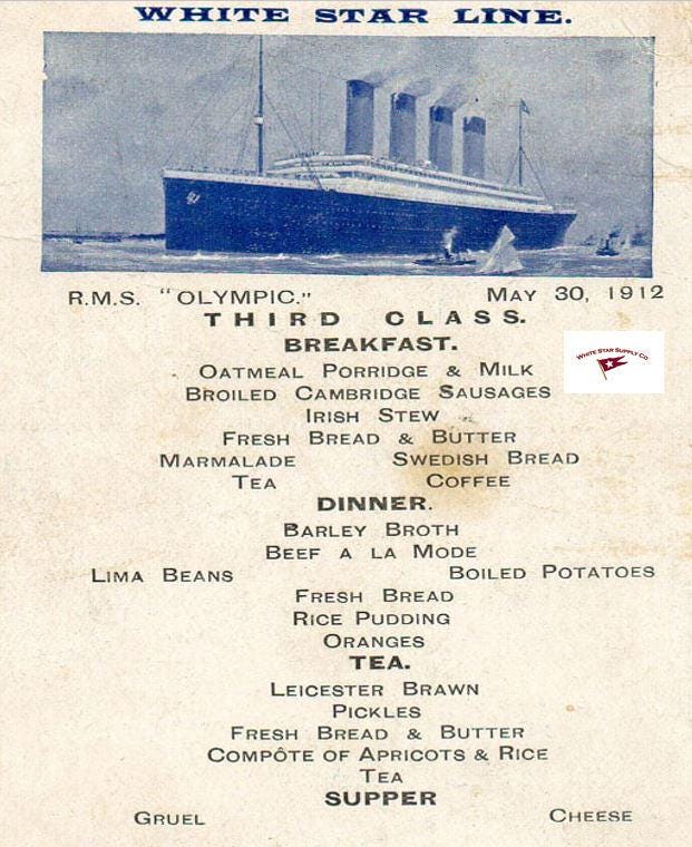 RMS Olympic Titanic Sister Third Class Steerage Collection Set of 4 ...