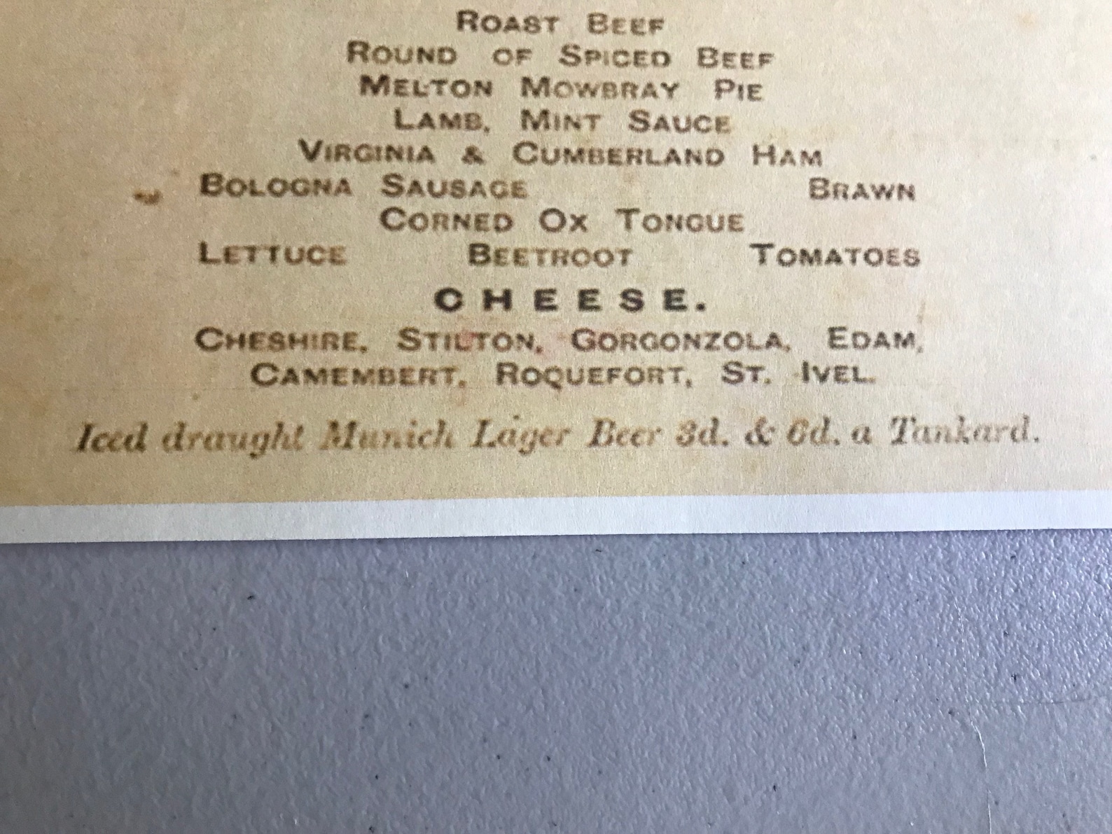RMS Titanic First Class Lunch Menu April 12, 1912 Replica Reprint on ...