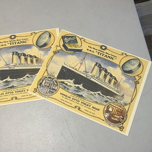Titanic Vinolia Otto Toilet Soap Reprint Advertisement on Card Stock ...