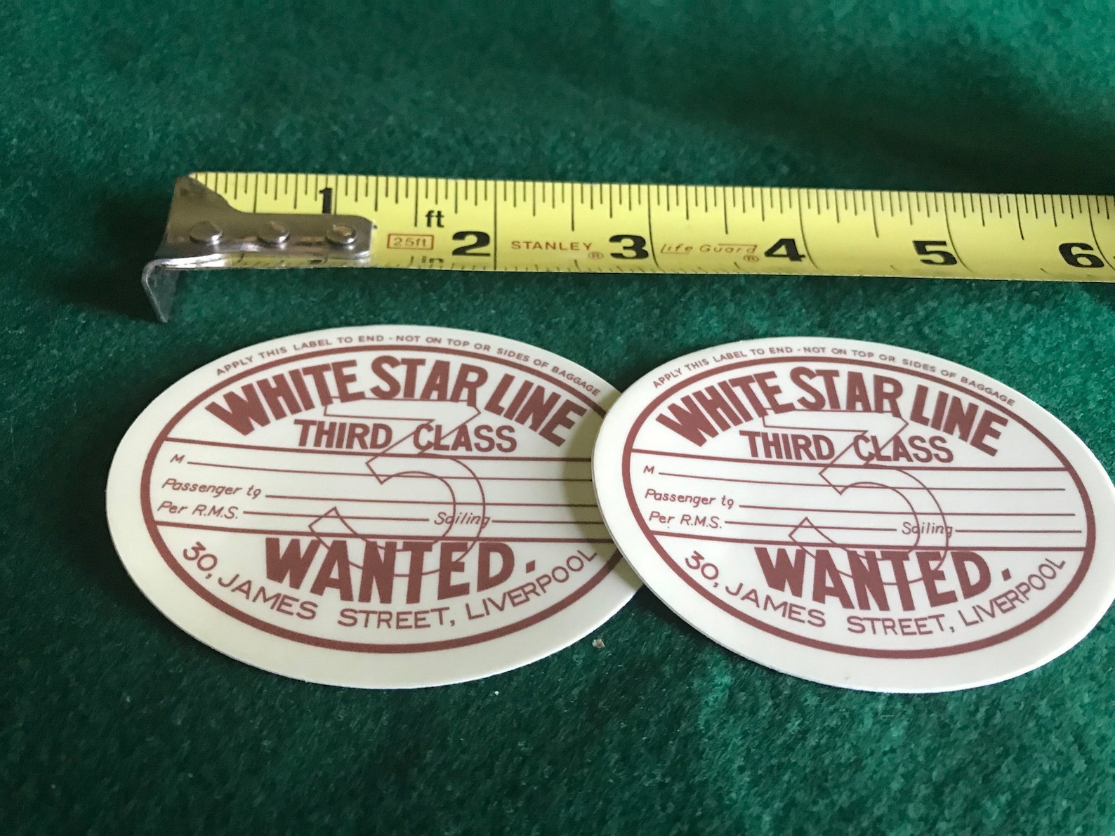 White Star Line RMS Titanic Third Class Baggage Sticker 1912 Replica - Etsy
