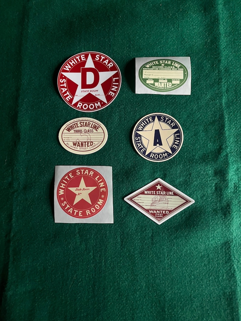 RMS Titanic White Star Line Ultimate Baggage Sticker Set of Six ...