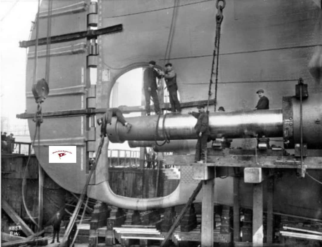 RMS TITANIC, Workers Installing Her Starboard Propellor Shaft, Reprint ...