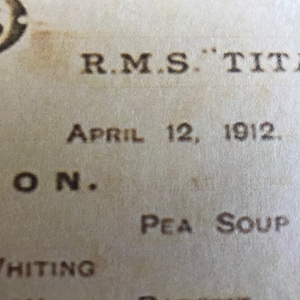 RMS Titanic First Class Lunch Menu April 12, 1912 Replica Reprint on ...