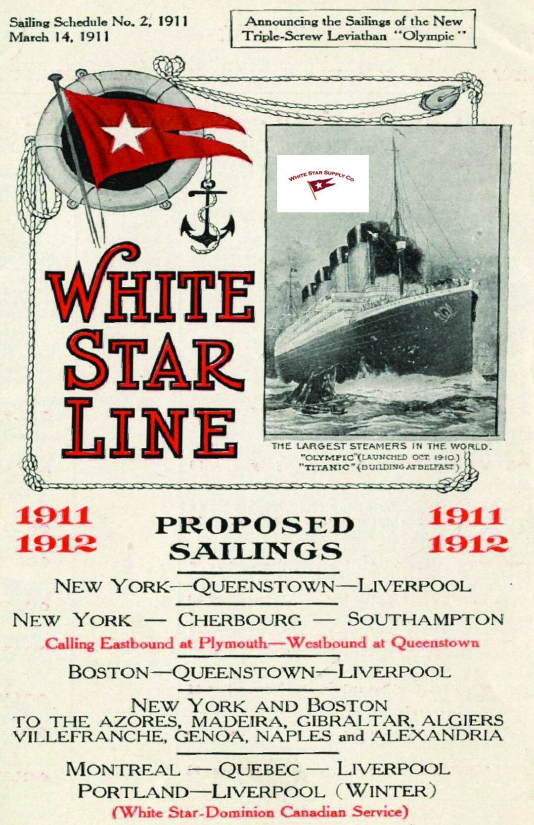 RMS OLYMPIC POSTER, Reprint, Card Stock, 11 X 17 Inches, Mentions ...